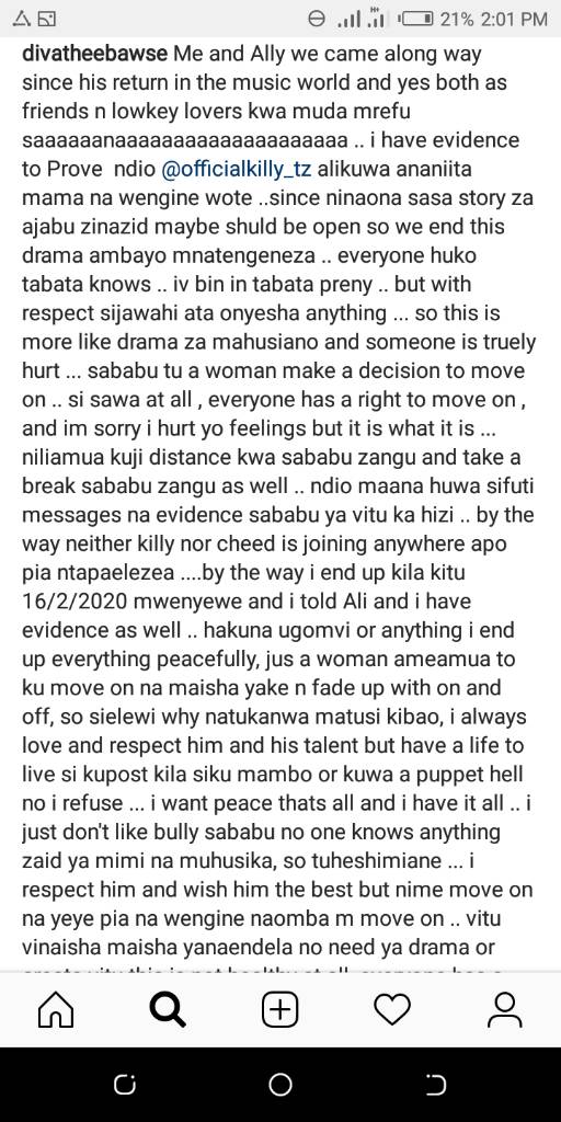 Diva The Boss Avujisha TXT za mahaba na Alikiba — citiMuzik