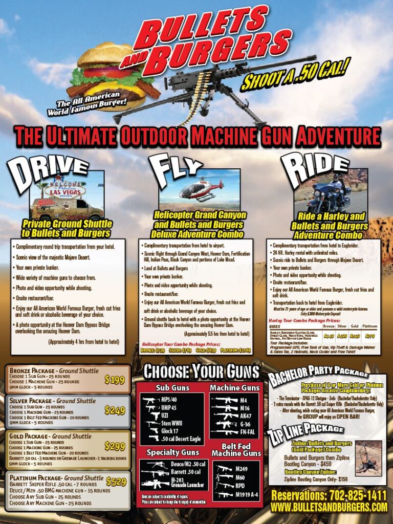 Bullets and burgers: Packages, Opening time and closing time 2023 ...