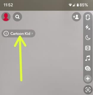 How to send a snap with the cartoon face lens - citiMuzik